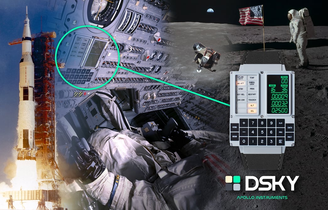 アポロ11号の月面着陸で使用されたコンピュータ搭載、腕時計「The DSKY Moonwatch」が日本上陸