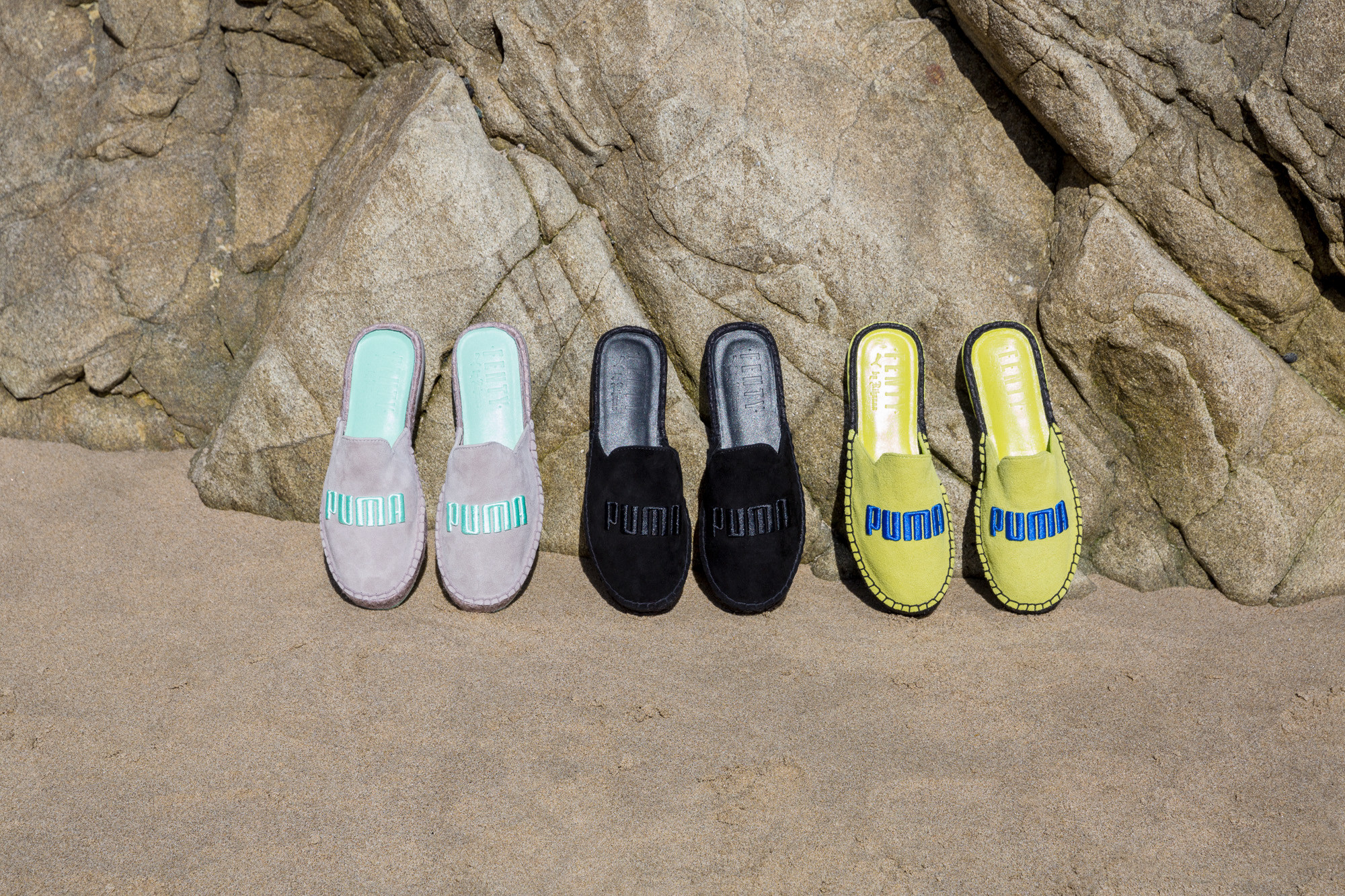 プーマ×リアーナ、新作コード付きヒールサンダルとエスパドリーユが発売