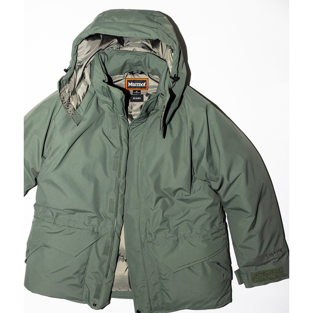 ビームスがマーモットに別注、ダウンジャケットとダウンベストを発売